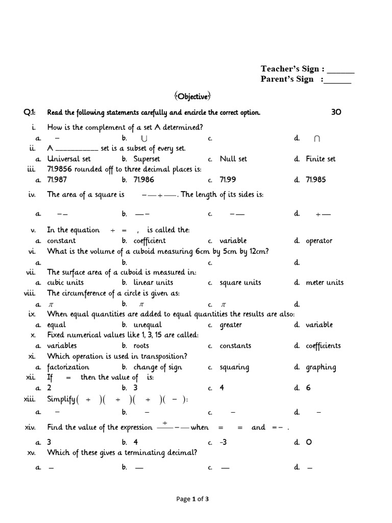 Math 7 | PDF | Volume | Area