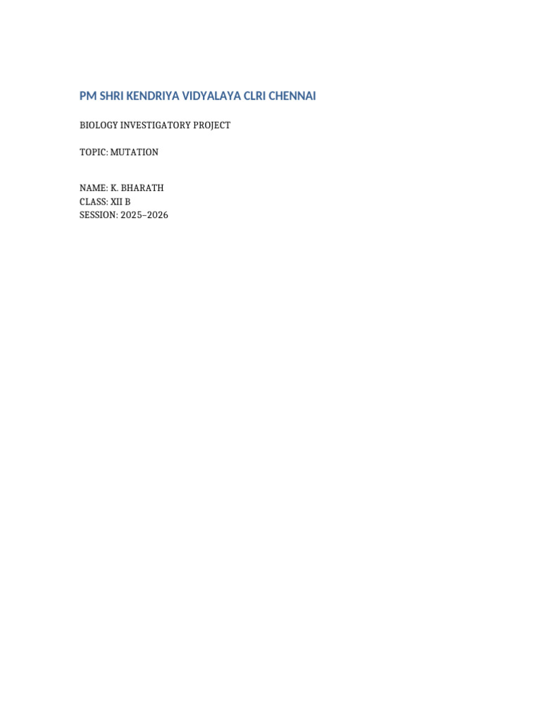 Mutation_Project_15_Pages | PDF | Mutation | Genetics