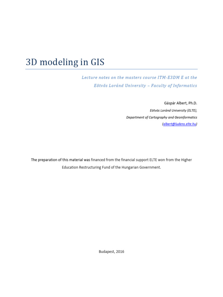 3D Modeling Techniques in GIS | PDF | Geographic Information System | 3 ...