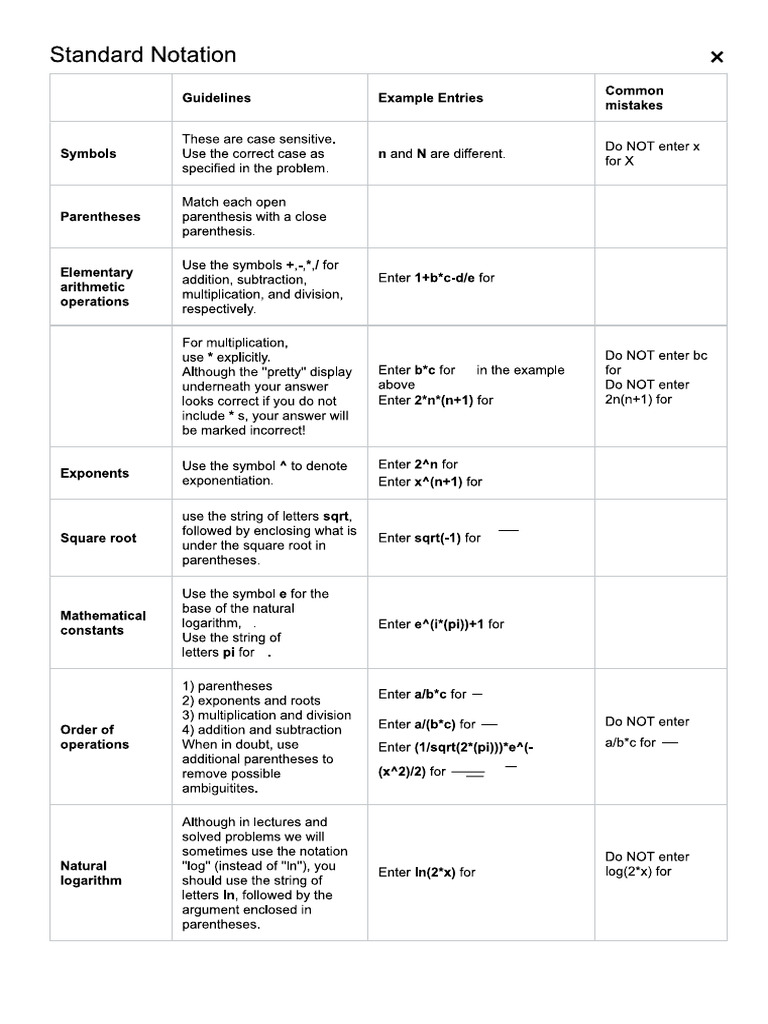 Standard Notation | PDF