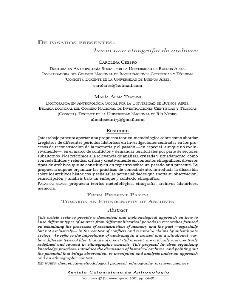 Etnografia de archivo | PDF | Etnografía | Conocimiento