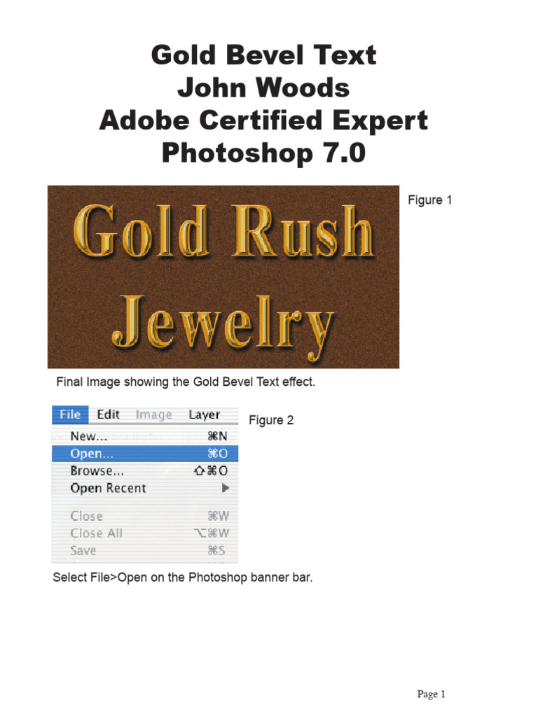 Gold Bevel Type | PDF | Adobe Photoshop | Computer Graphics