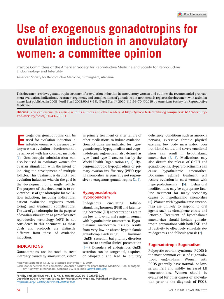 Use of Exogenous Gonadotropins in Anovulatory Wome 240212 010021 | PDF ...
