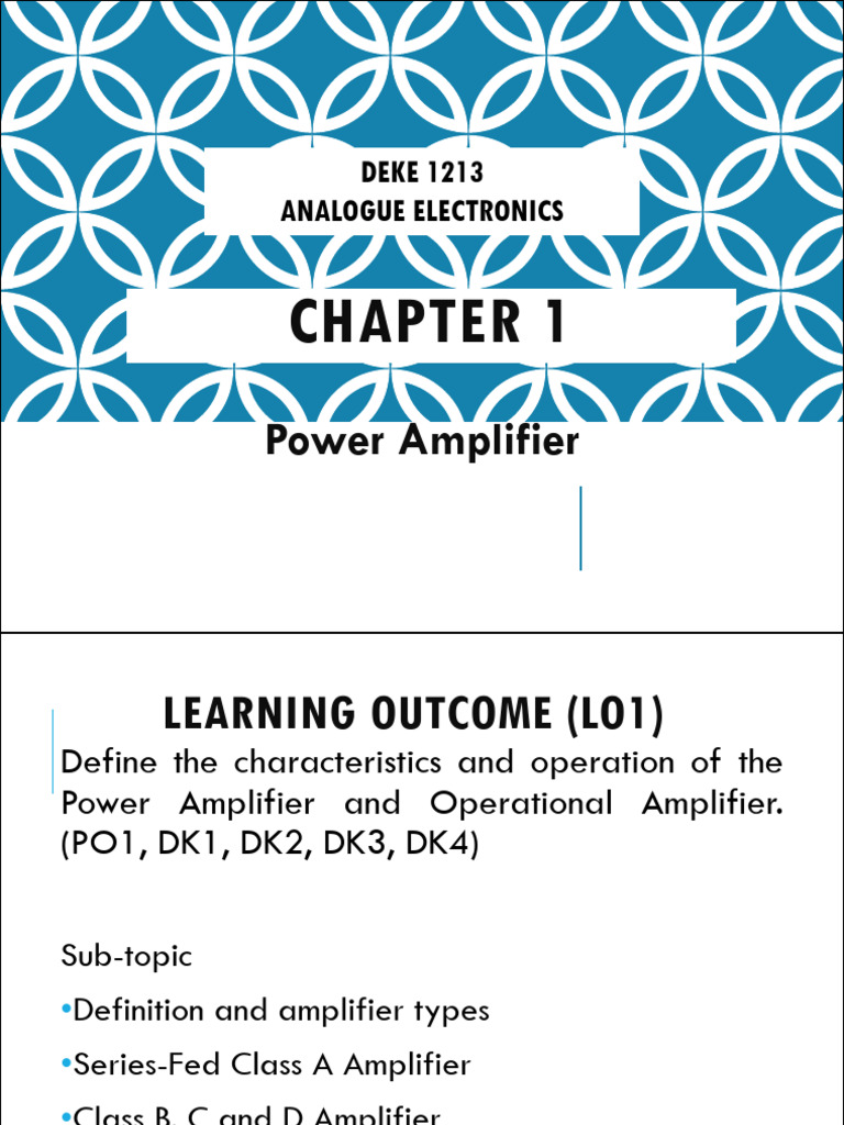 Chapter 1-Power Amplifier | PDF | Amplifier | Distortion