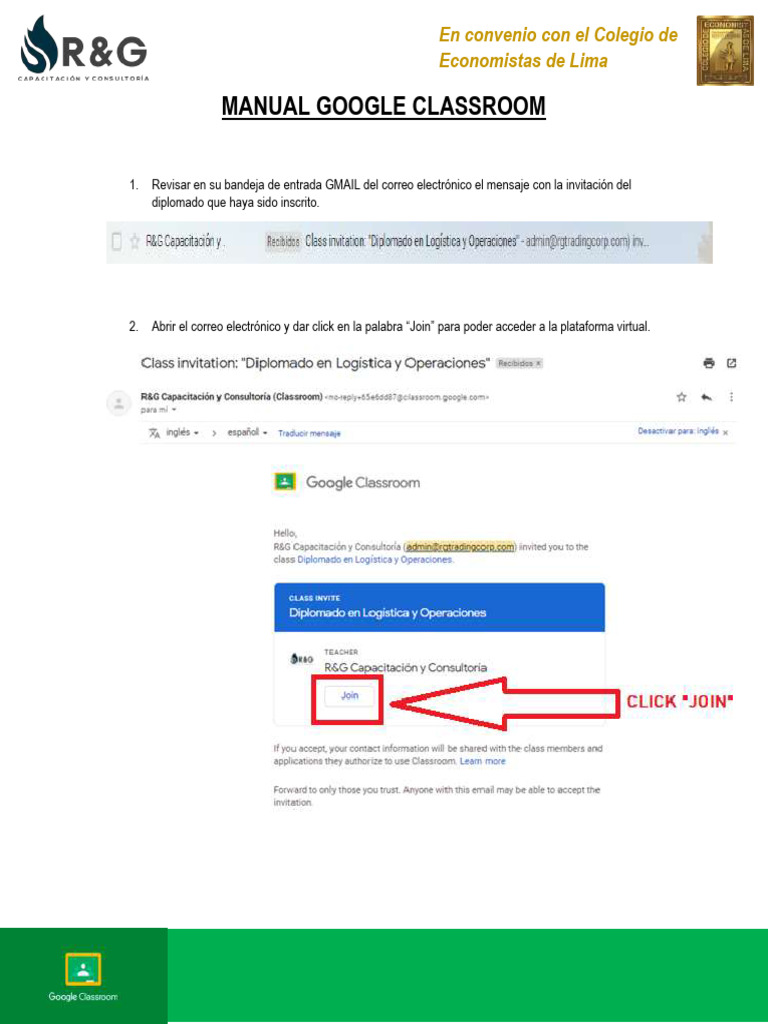 Guía para usar Google Classroom en Diplomados | PDF