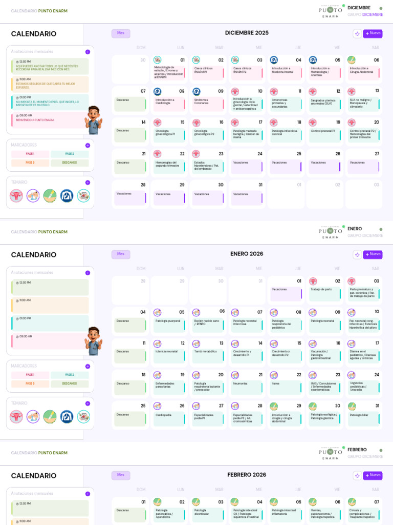 Calendario ENARM Diciembre 2025 | PDF | Especialidades Medicas ...