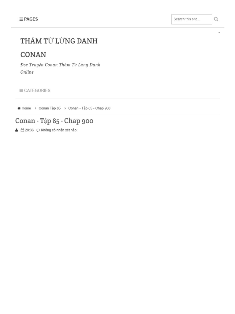 Conan - Tập 85 - Chap 900 - Thám Tử Lừng Danh Conan | PDF