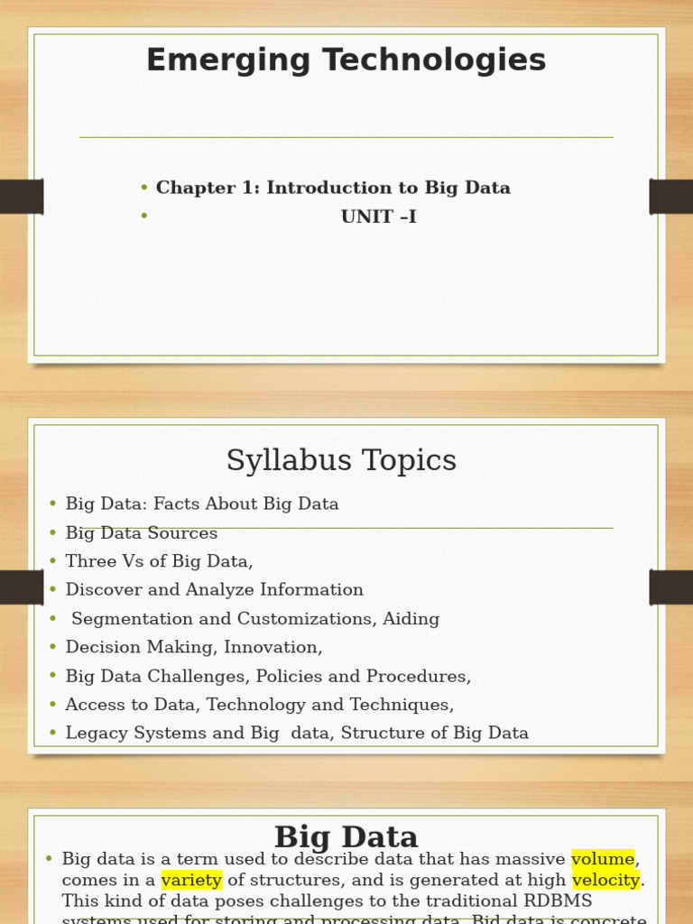 UNIT-I Introduction to Big data | PDF | No Sql | Databases