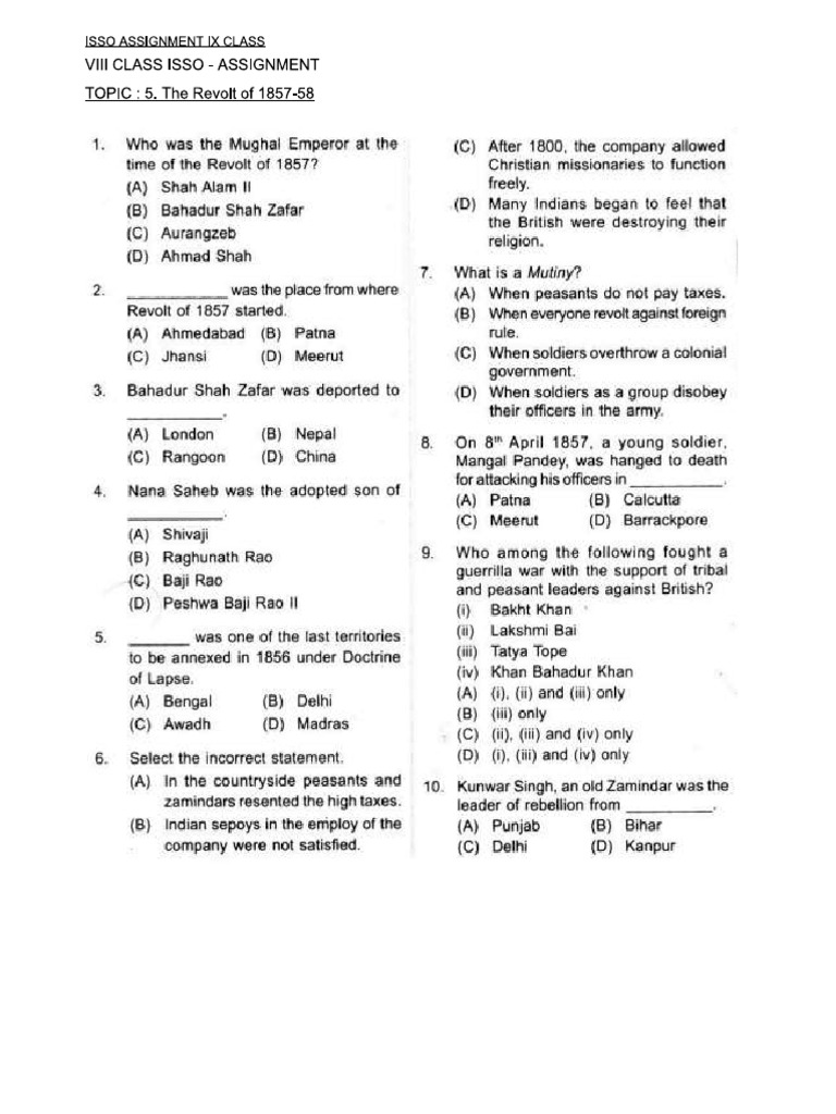 Isso Class 8 | PDF