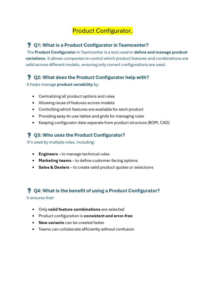 Teamcenter Product Configurator Guide | PDF | Product Lifecycle ...