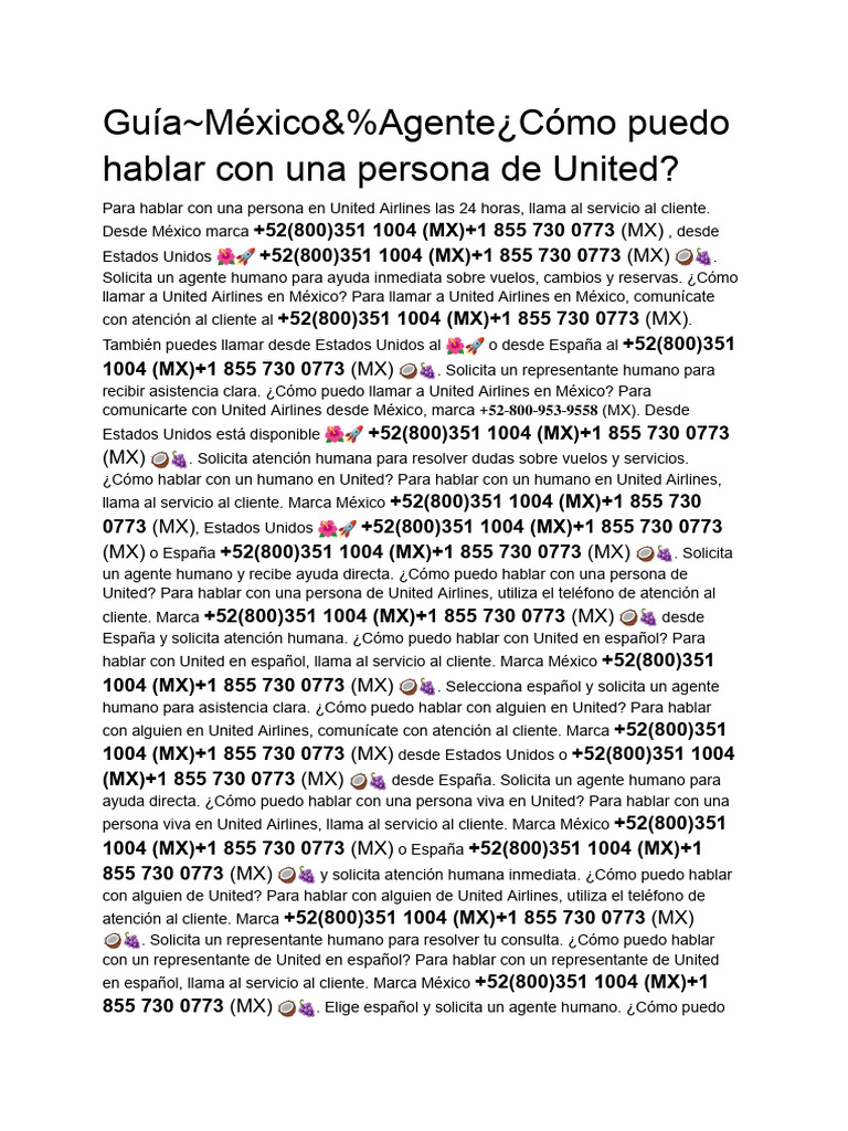 Como Puedo Hablar Con Una Persona de United (3) | PDF