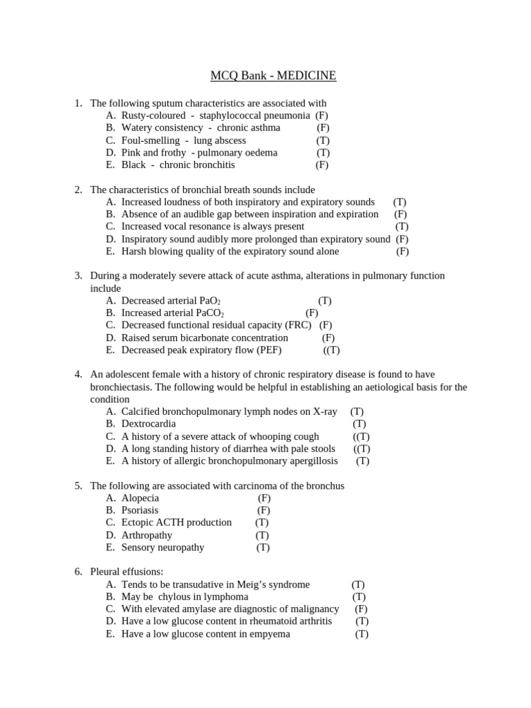 Medicine MCQ Bank for Clinical Practice | PDF | Heart | Diabetes