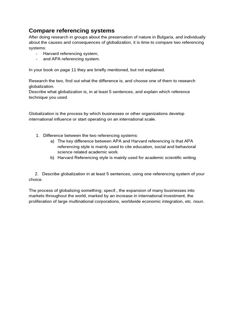 Harvard vs. APA Referencing Systems | PDF