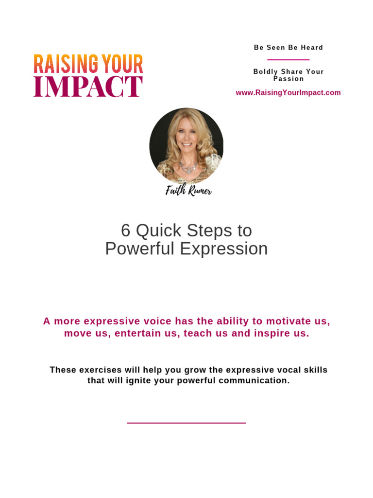 6 Quick Steps to Powerful Expression 2024 | PDF | Human Voice | Pitch ...