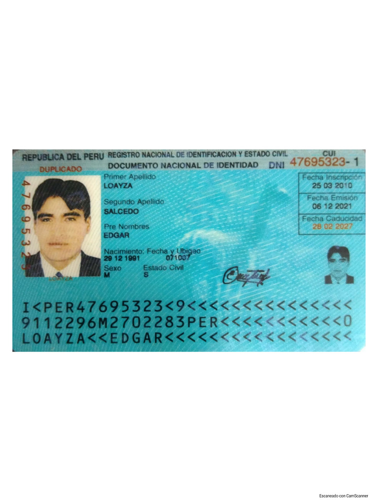 Edgar Loayza Dni | PDF