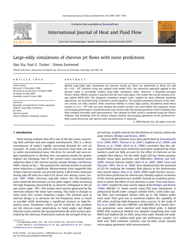 Chevron Jet Flow Simulations and Noise Analysis | PDF | Viscosity ...