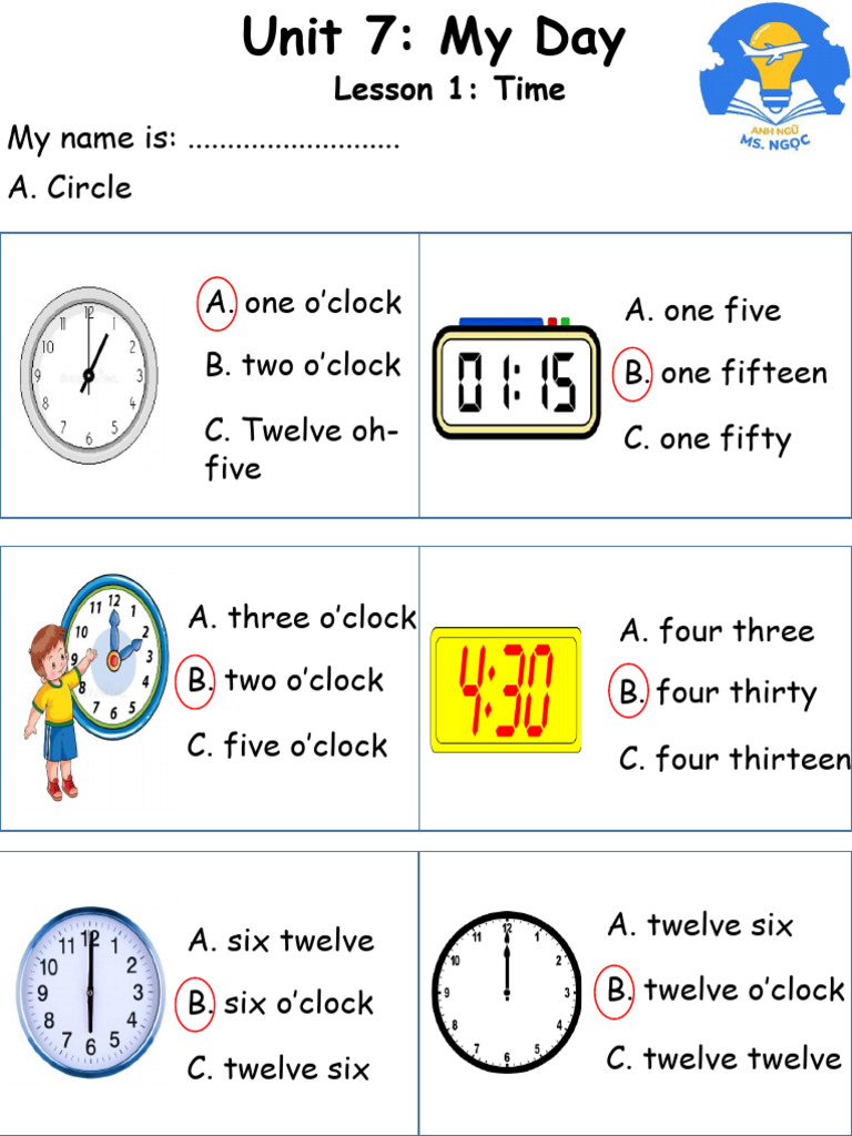 Learning Time: Unit 7 Lesson 1 | PDF