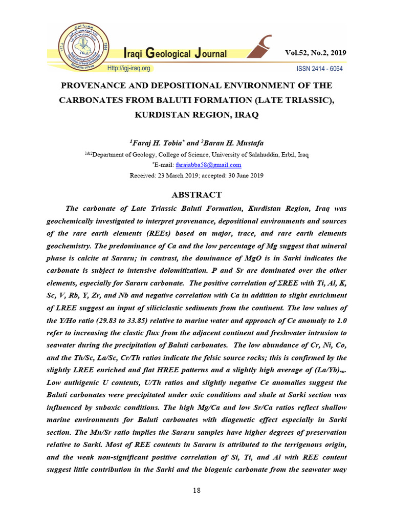 Baluti Formation Carbonate Geochemistry | PDF | Sedimentary Rock | Rift
