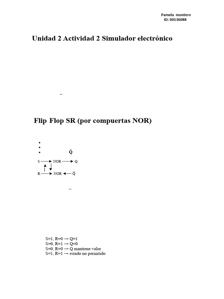Montero Vicente Pamela Unidad 2 Actividad 2 Simulador Electrónico | PDF