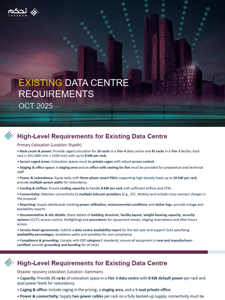 Data Centre Requirements Overview 2025 | PDF | Data Center | Service ...