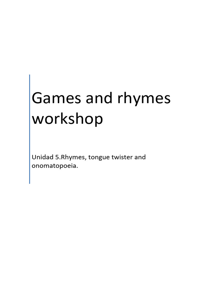 Games & Rhymes_Unidad 5 | PDF | Rhythm | Poetry