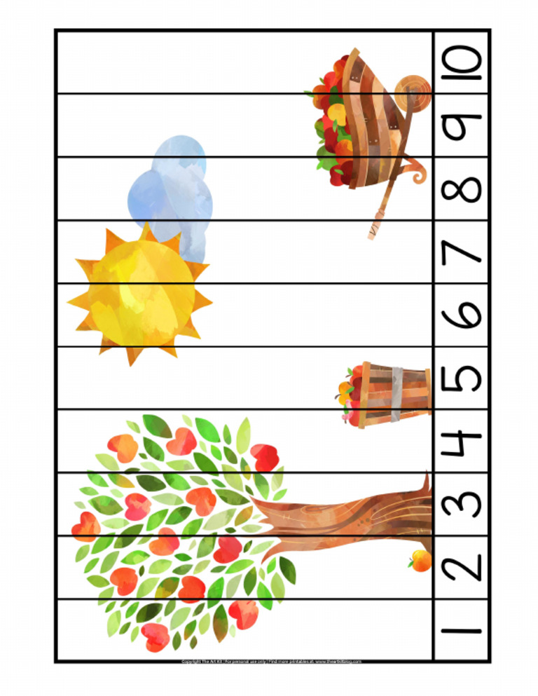 Apple Counting 1 10 Puzzle Strips | PDF