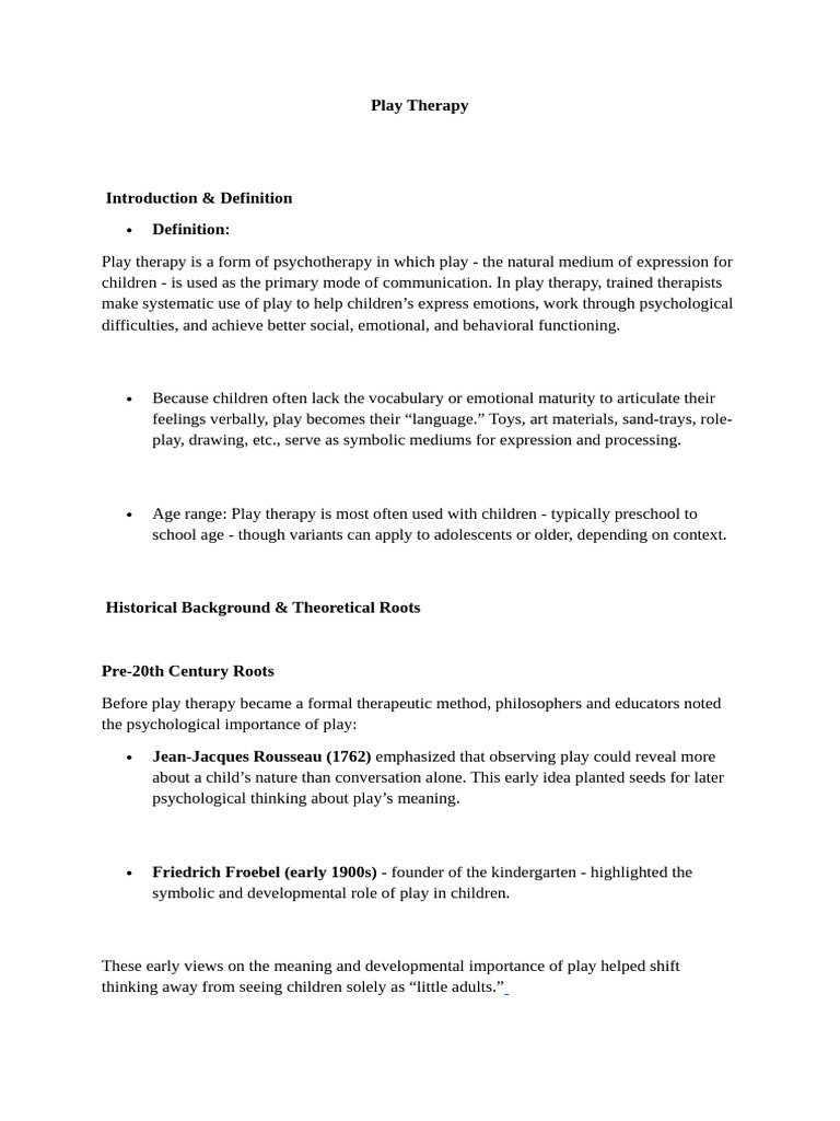 Understanding Play Therapy for Children | PDF | Play Therapy ...