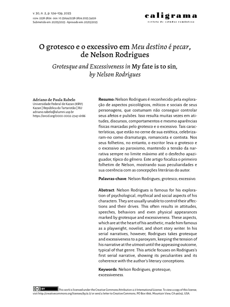Grotesco e Excessivo em Nelson Rodrigues | PDF | Estética