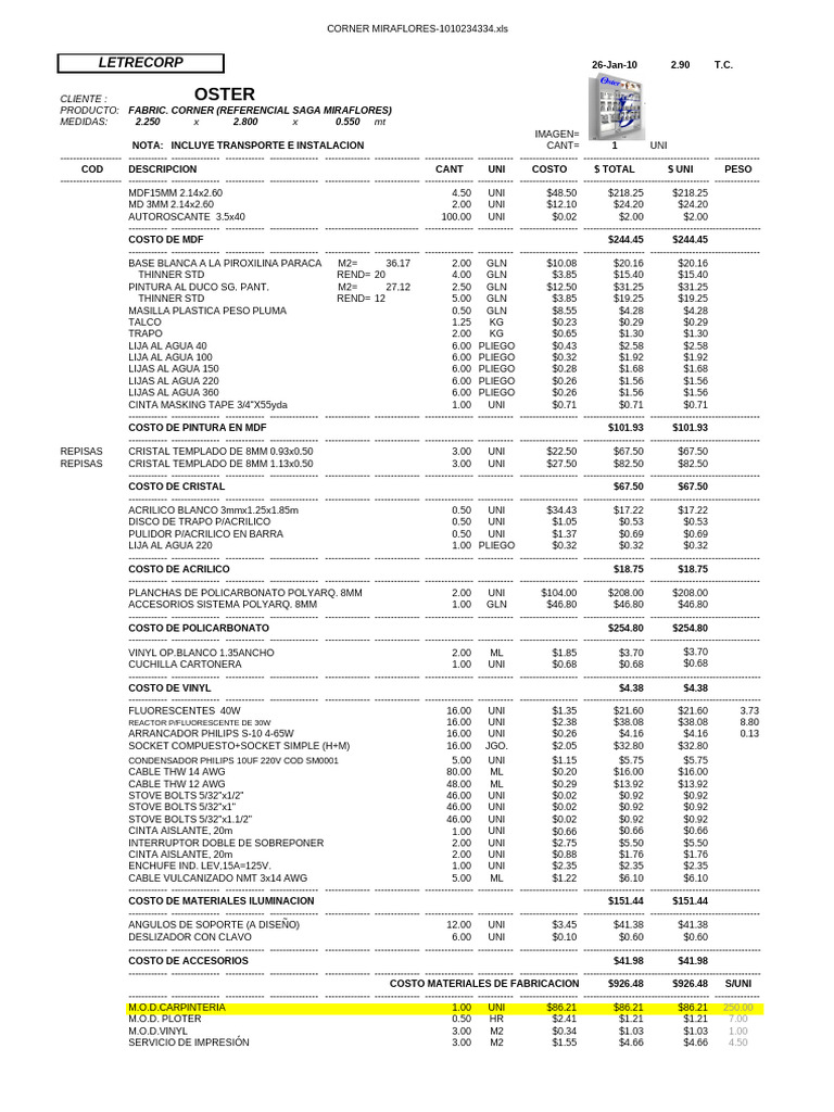 COTZ-609-KZ-LT (corner en mdf) | PDF