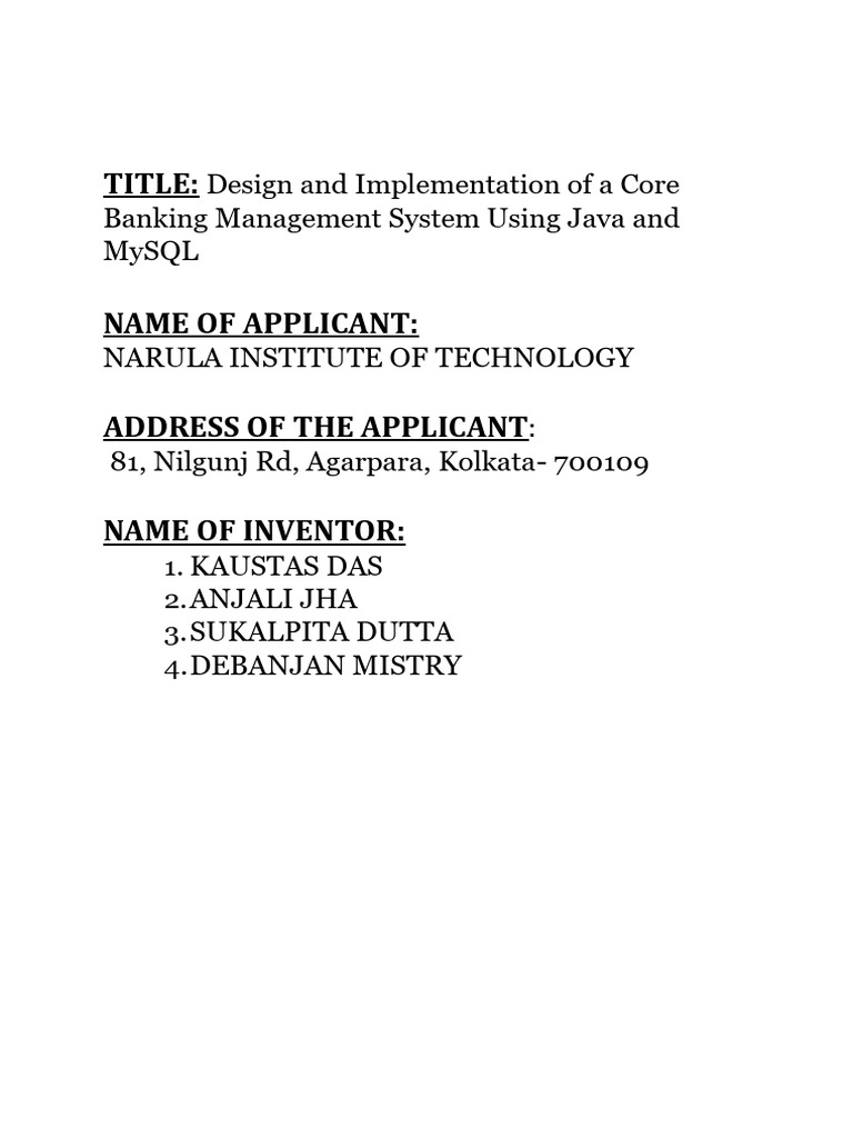 Project Patent | PDF | Databases | Database Transaction