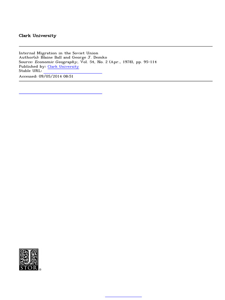 Soviet Union Internal Migration Trends | PDF | Human Migration | Siberia
