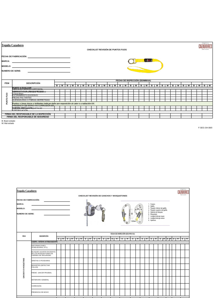 Checklist Equipos de Altura | PDF