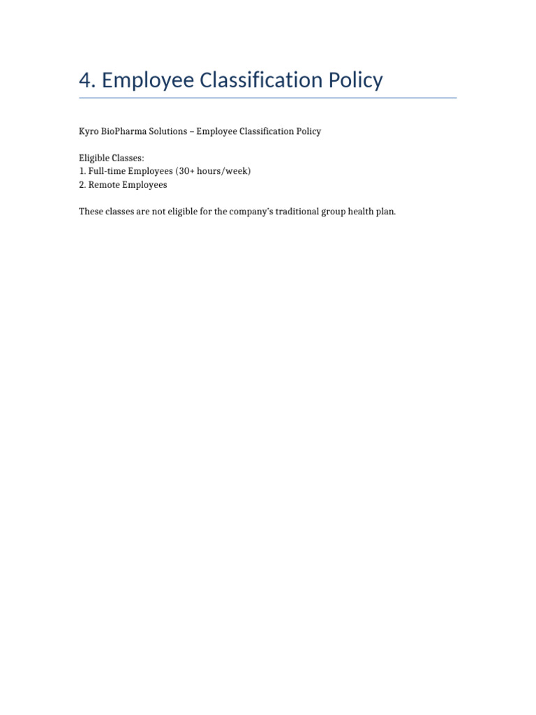Employee Classification Policy Overview | PDF