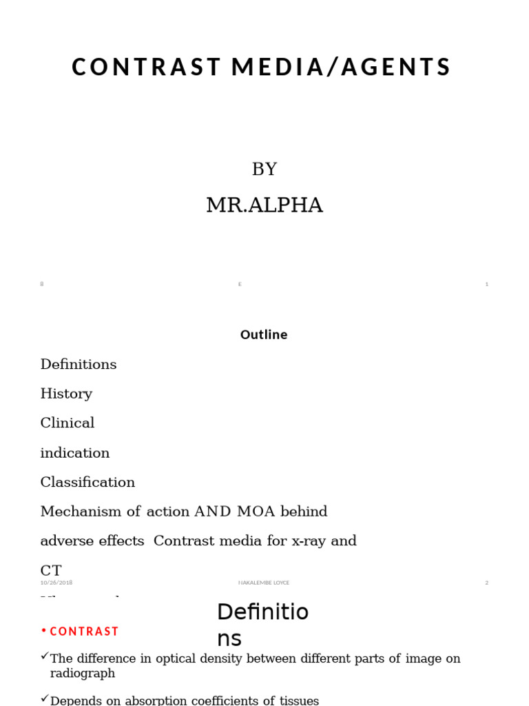 Overview of Contrast Media Agents | PDF | Magnetic Resonance Imaging ...