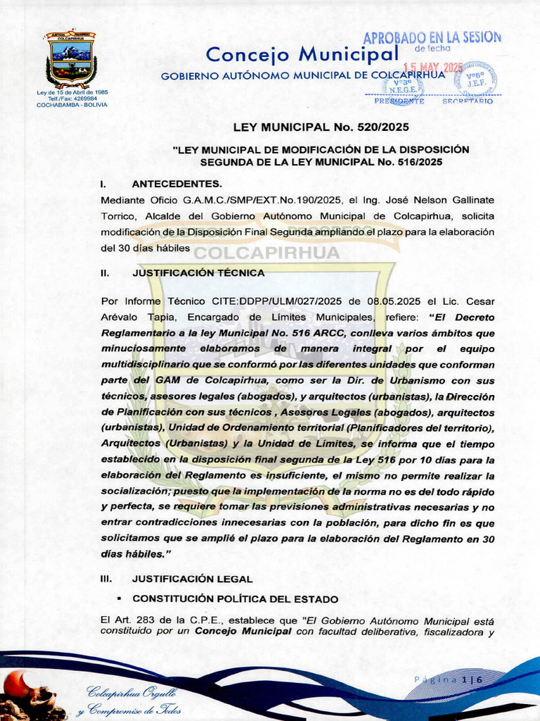 LEY_MU 520-2025 | PDF | Gobernancia | Justicia