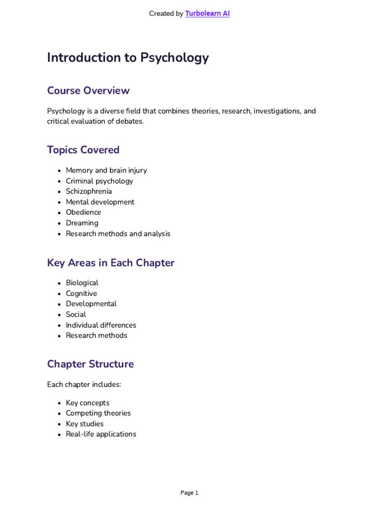 Psychology Course Overview and Topics | PDF | P Value | Statistical ...