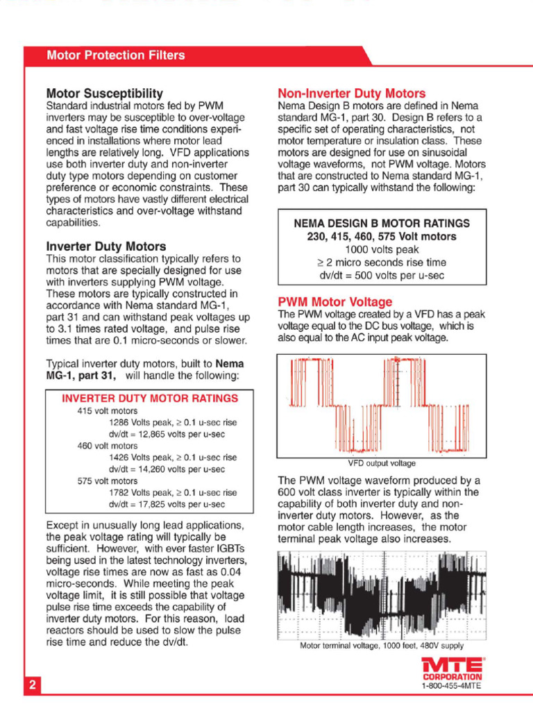 MTE Sine Wave Filter 1164RevHpg2-4 | PDF