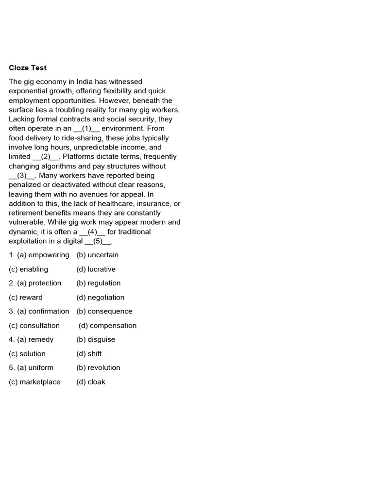 12. Cloze Test + PQRSS + Vocab | PDF