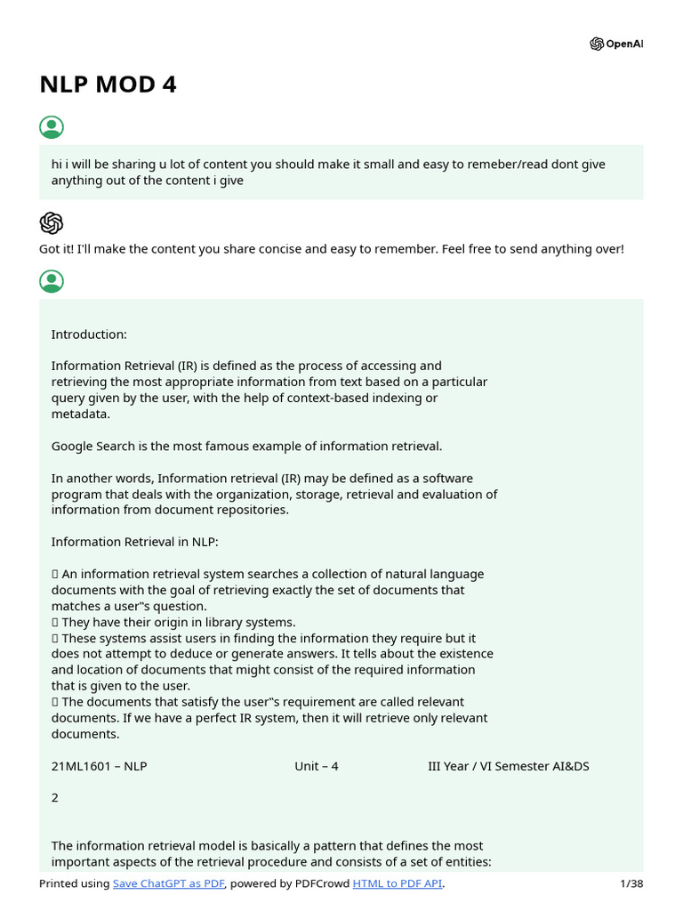 Information Retrieval in NLP Explained | PDF | Information Retrieval ...