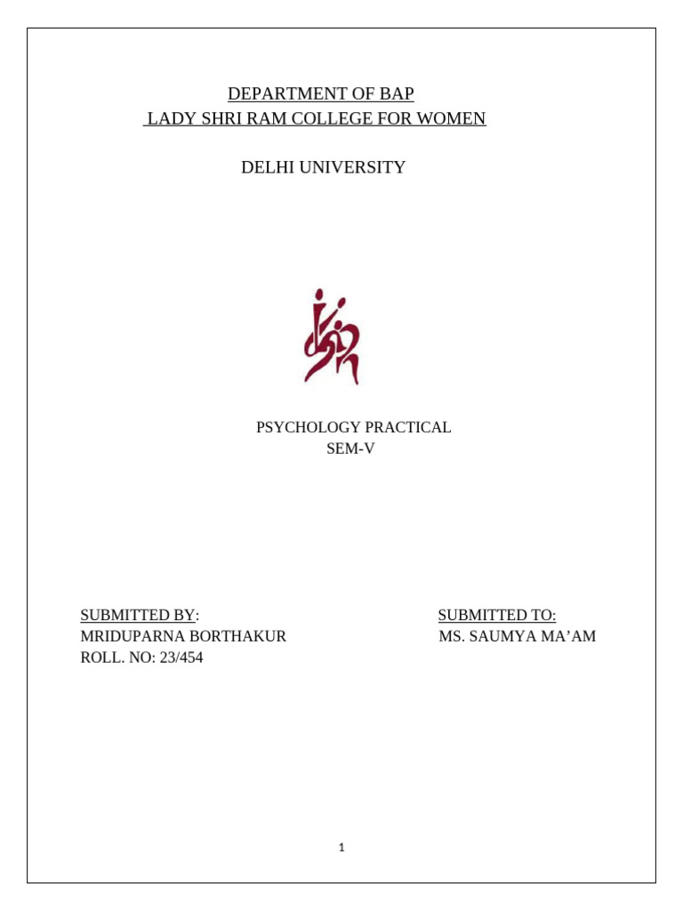 Basic Concepts, psych practical sem 5th | PDF | Job Satisfaction ...