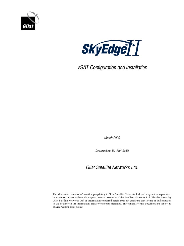 SkyEdge II VSAT Configuration and Installation - 0309 | PDF | Very ...