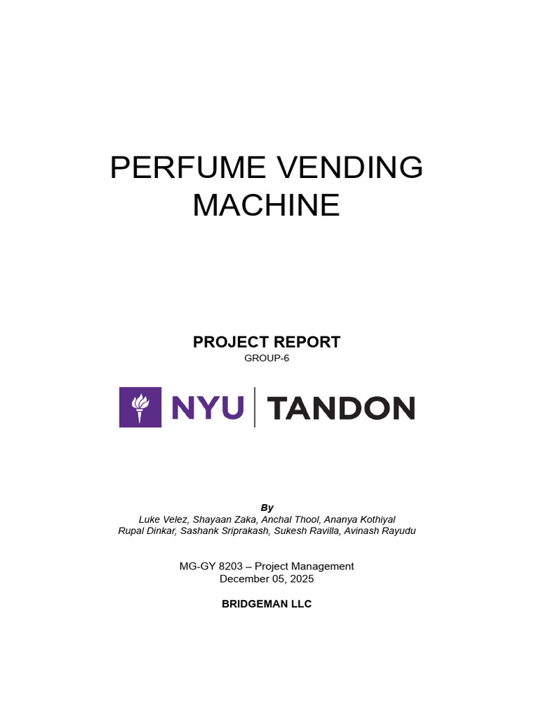 Report - Perfume Vending Machine | PDF | Business
