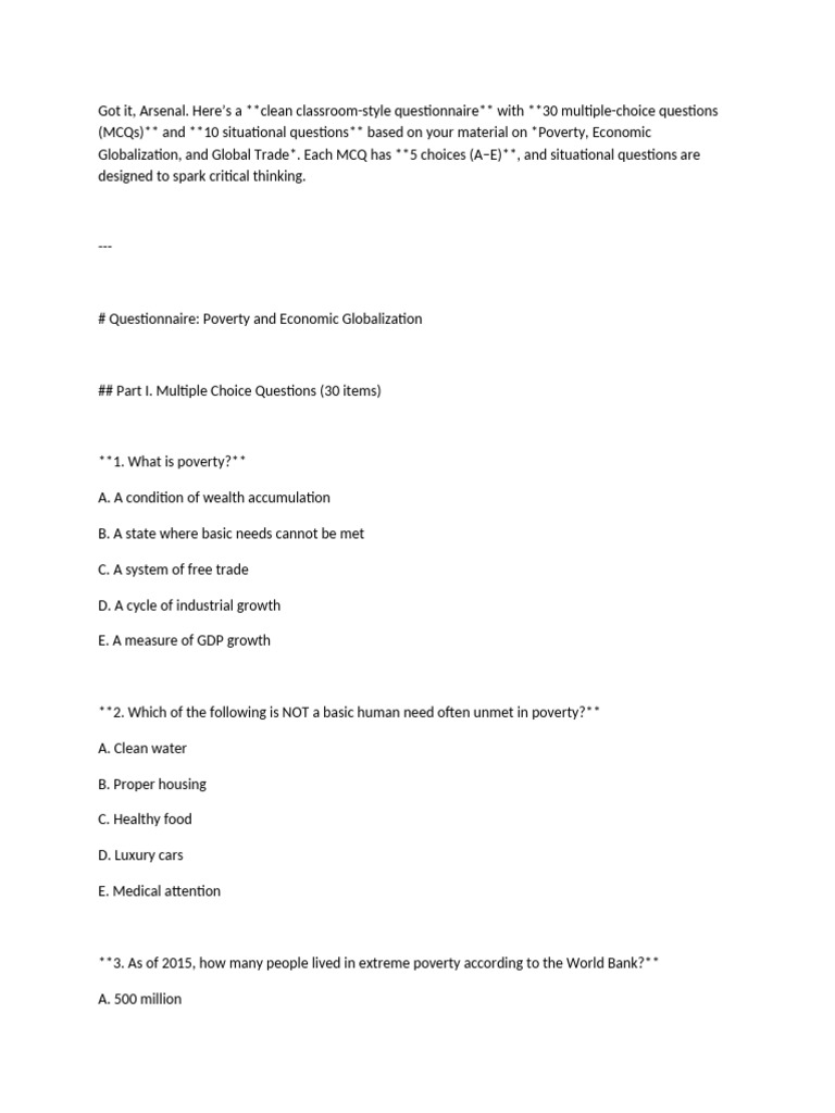 Ge 3 Questions for Quiz | PDF | Poverty & Homelessness | Poverty