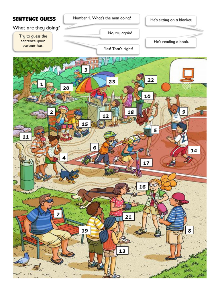 What Are They Doing - Speaking Sentence Guess | PDF