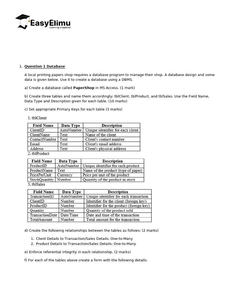2025 Kala Pre Mock Computer Exam Guide | PDF | Databases | Data Management