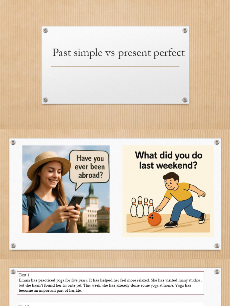 Past Simple vs Present Perfect | PDF | Chess Theory | Chess