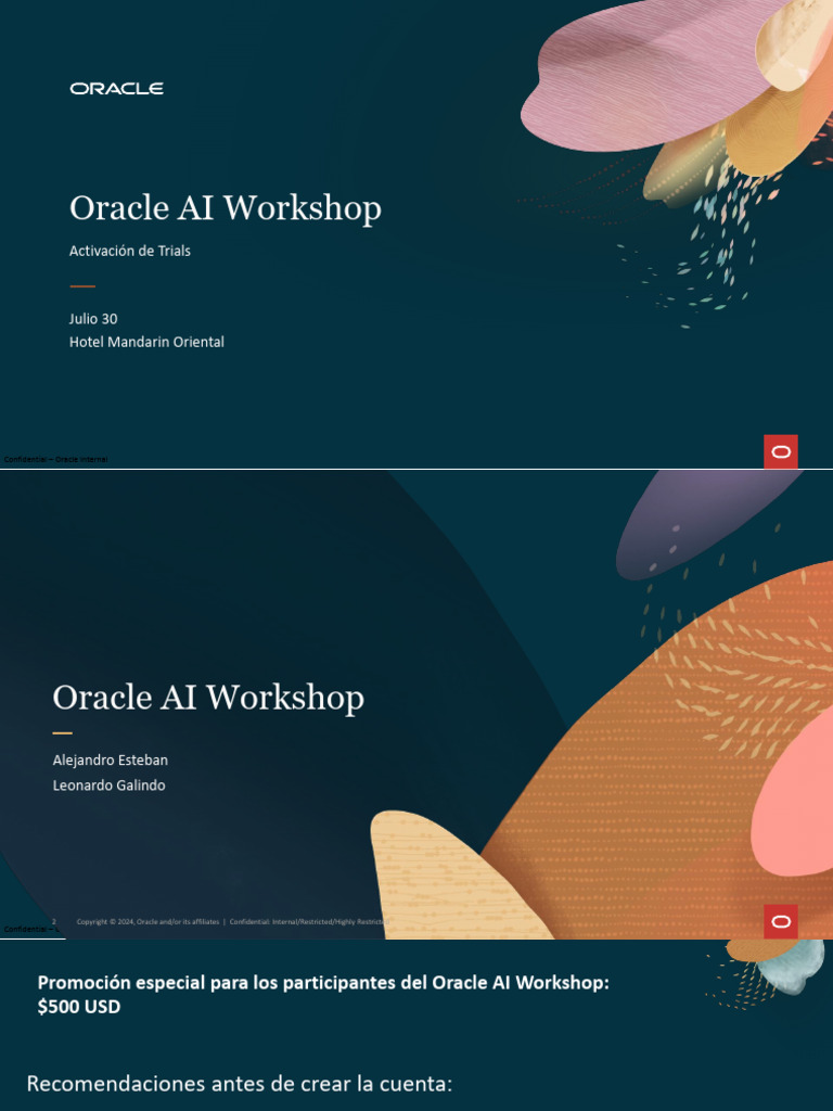 Oracle AI Workshop_Dia 0_Trial Activation | PDF | Informática