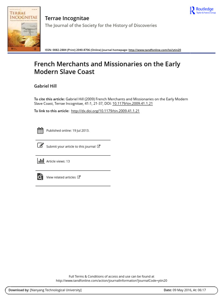 French Merchants and Missionaries on the Early Modern Slave Coast | PDF ...