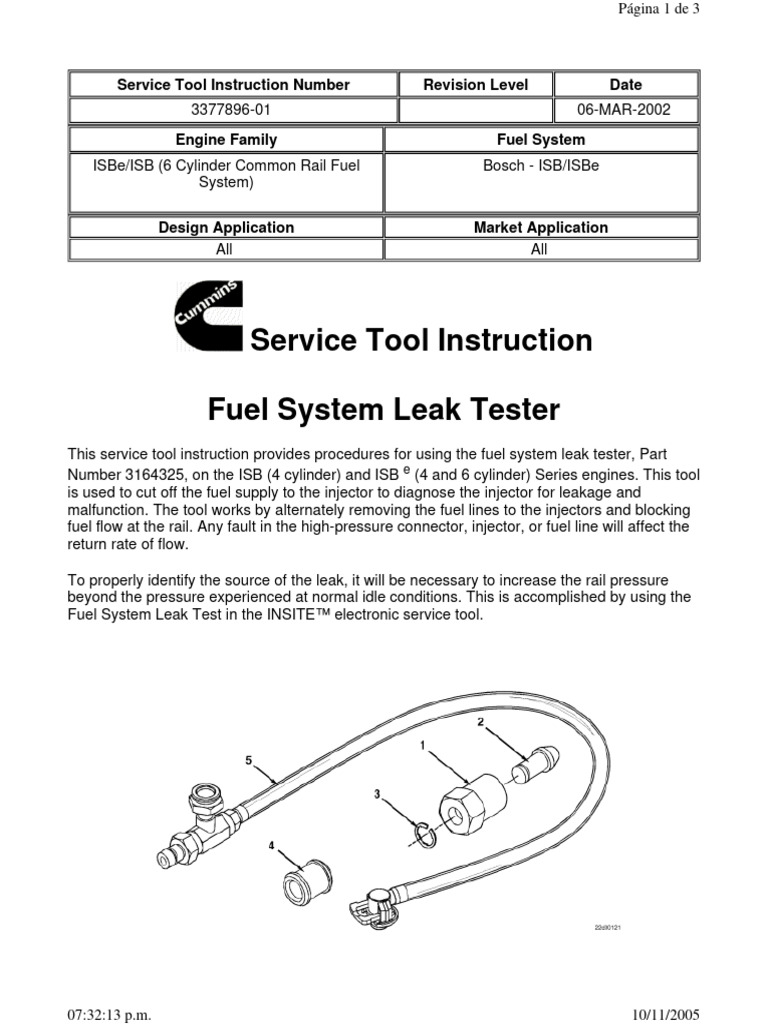 Fuel System Leak Tester Instructions | PDF | Leak | Fuel Injection