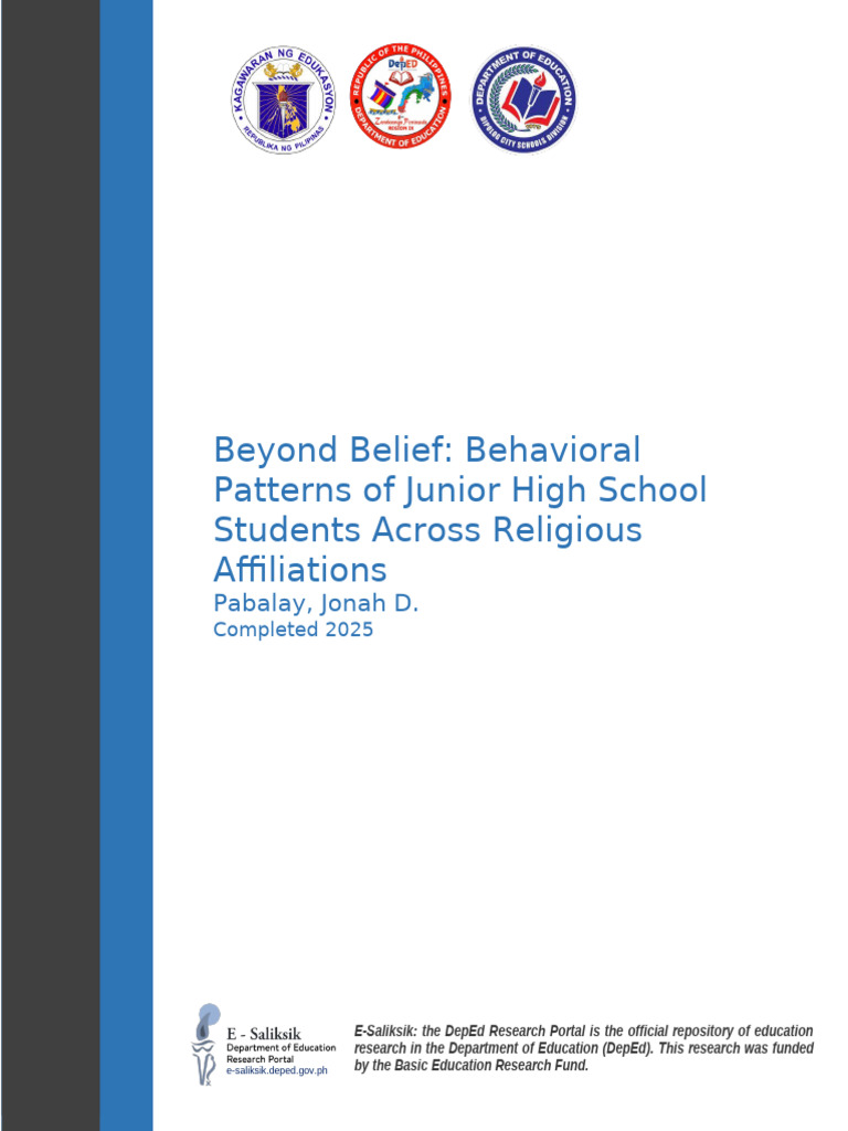 Junior High Students' Behavior & Religion | PDF | Religious Identity ...